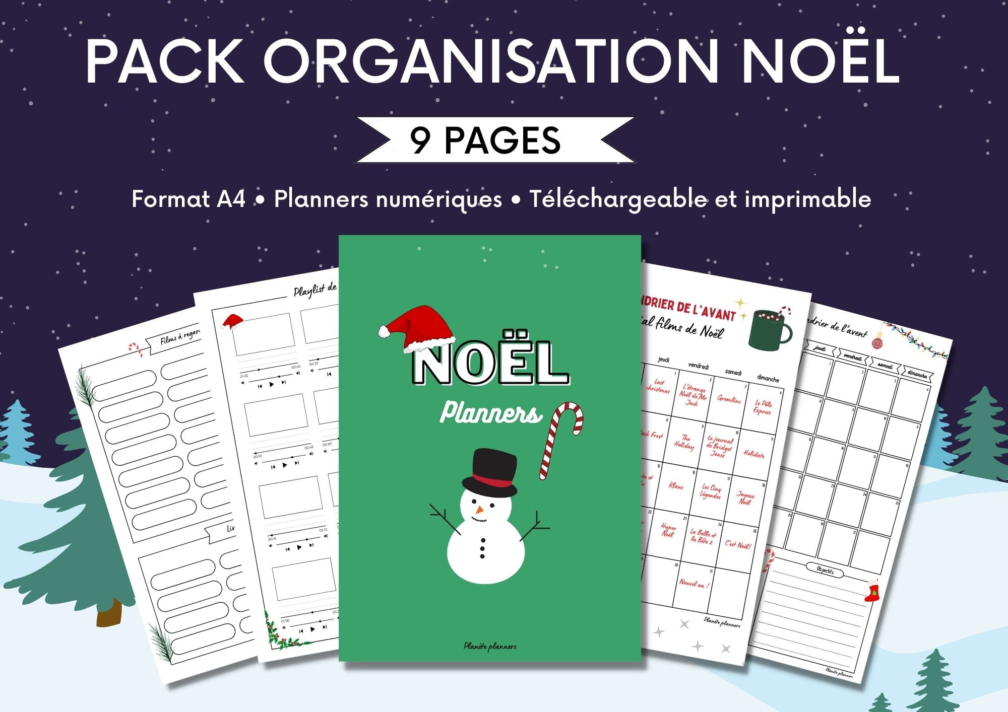 Pack de fiches d'organisation pour Noël à imprimer - AnneSo Orga