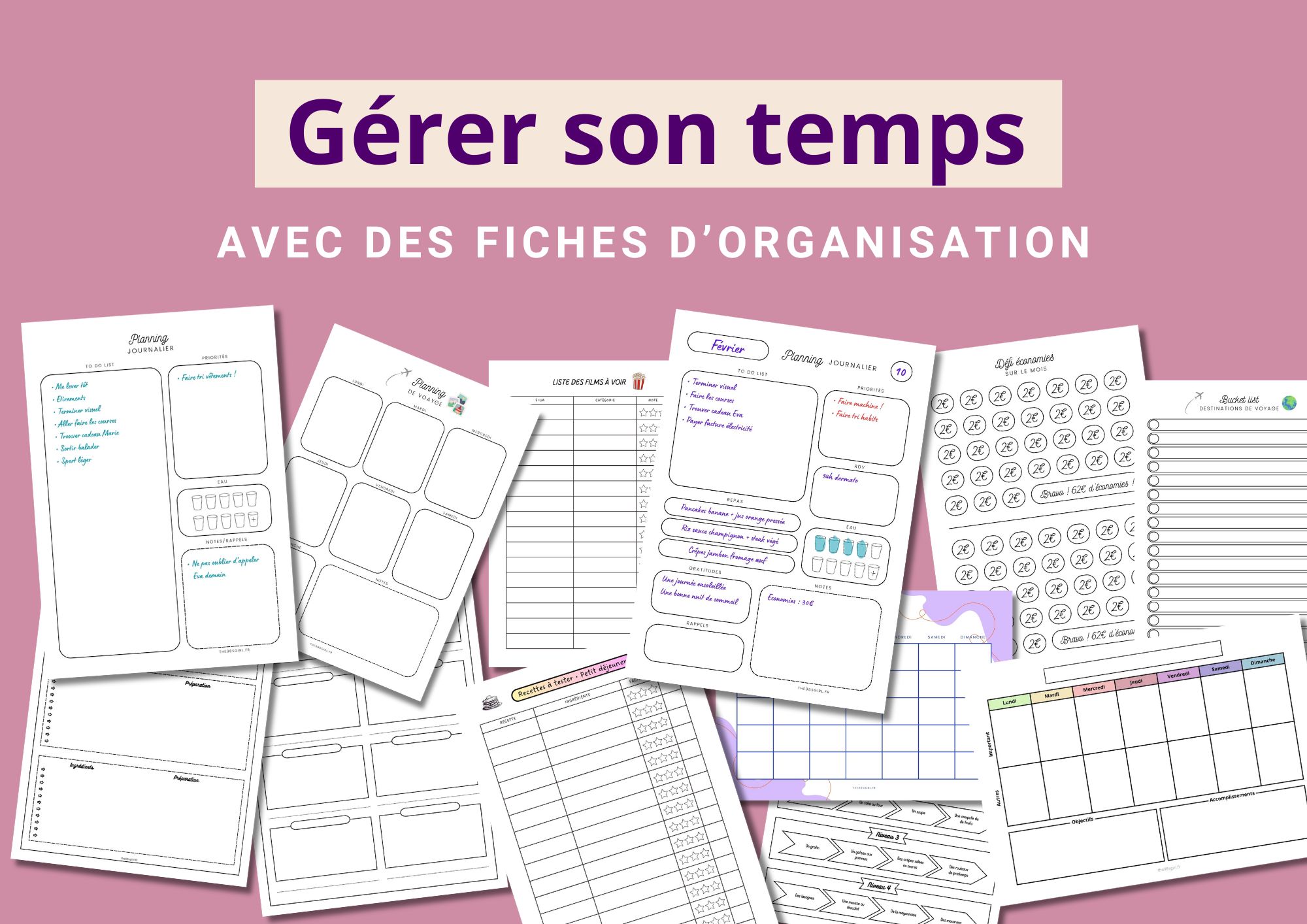 Gérer son temps au quotidien avec des fiches d’organisation à imprimer ...