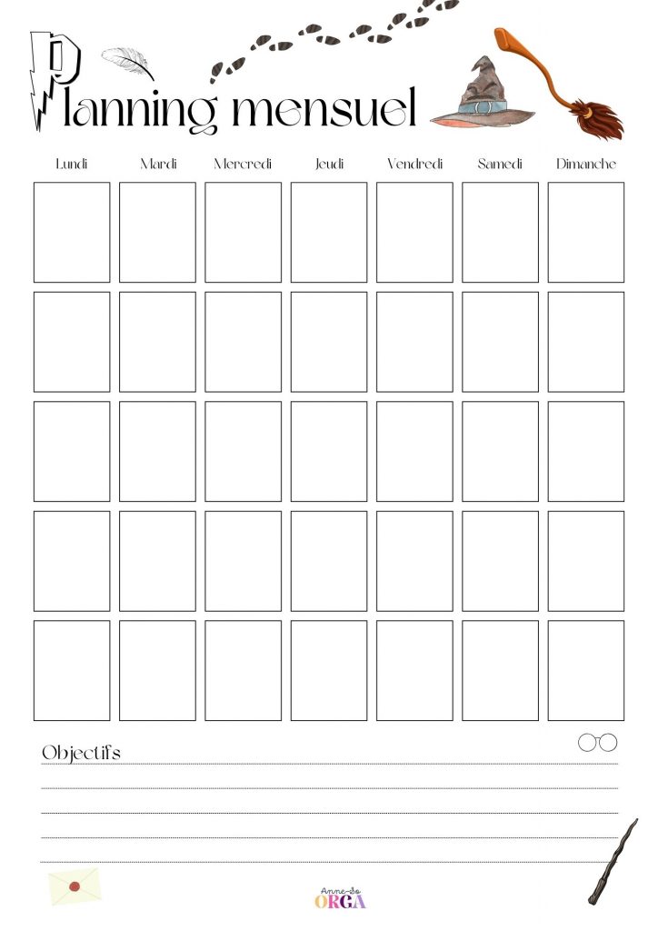 Magie et organisation : vos planners Harry Potter à imprimer - AnneSo Orga