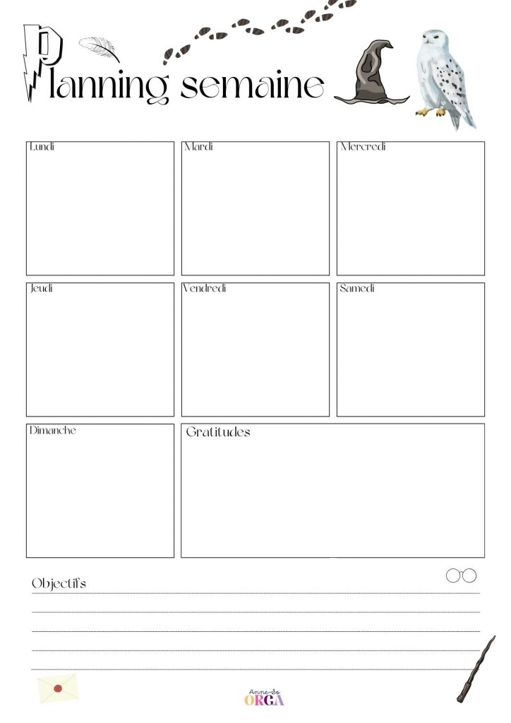 Magie et organisation : vos planners Harry Potter à imprimer - AnneSo Orga